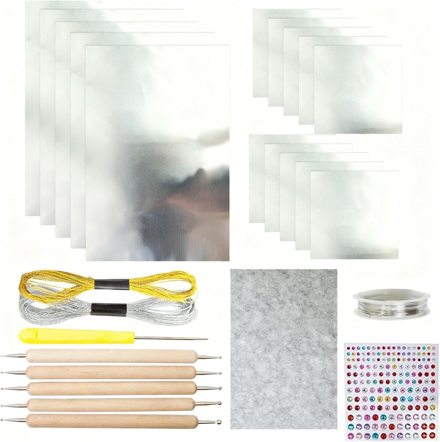 Amazon.com: Metal Embossing Art Kit, Paper Art Foils Sheet - Gold ...