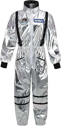 Amazon.com: Women's Astronaut Costume Adult Shiny Space Suit Halloween ...