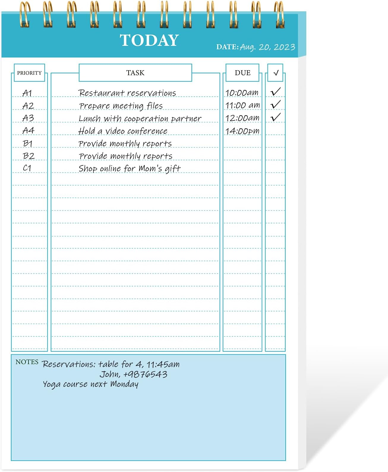 Amazon.com : Daily To Do List Notepad - Undated Daily Planner 120 Pages ...