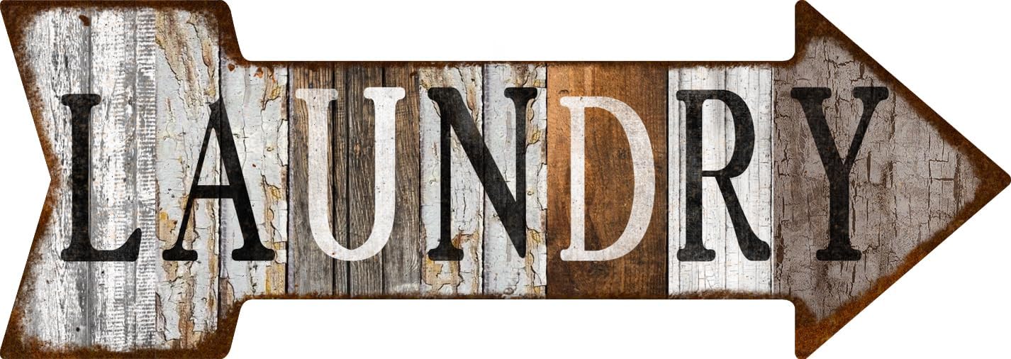 Amazon.com: Mukuko Laundry Room Sign Rustic Tin Plaque Vintage Looking ...