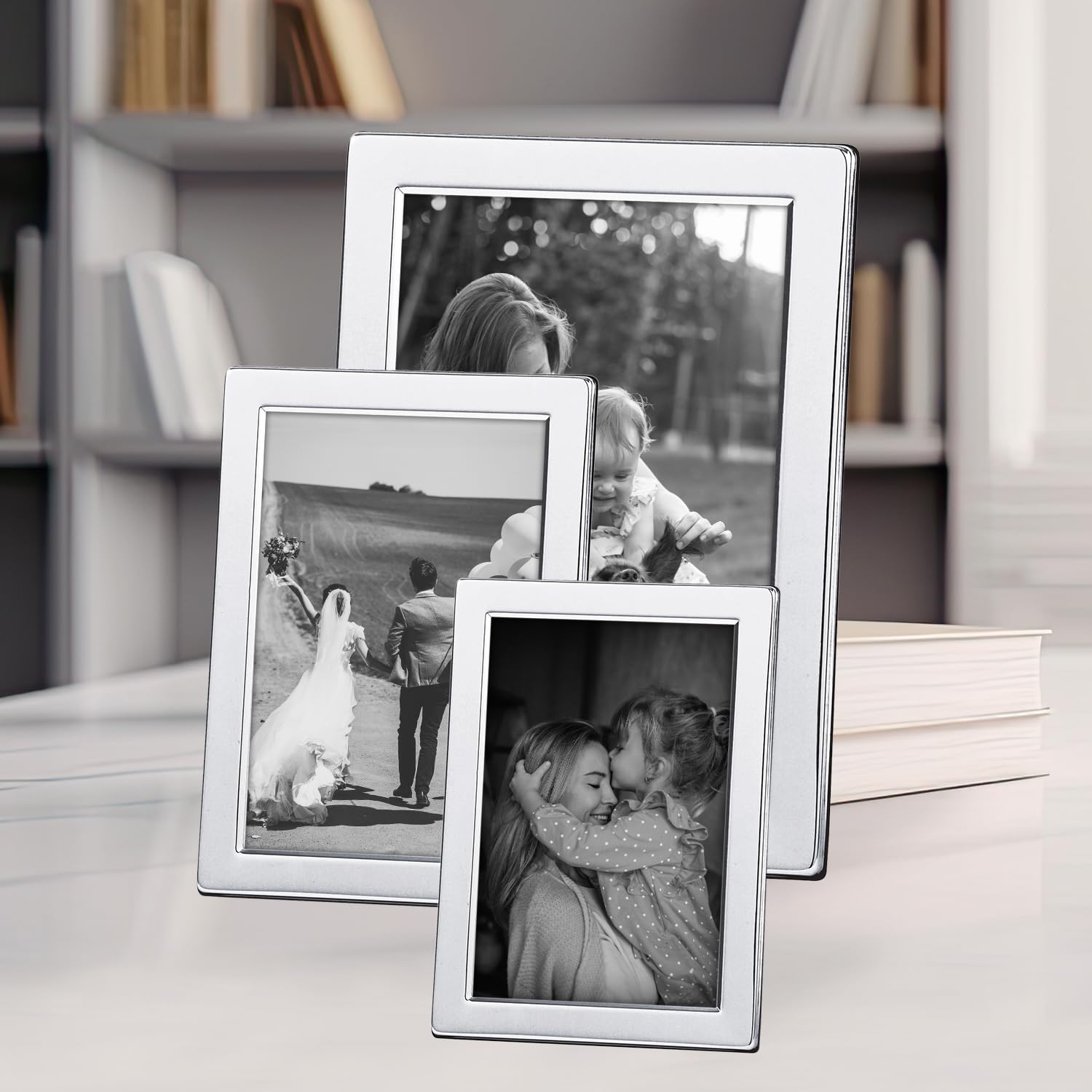Snapklik.com : Plain Rounded Corners Silver Picture Frame, Tarnish ...