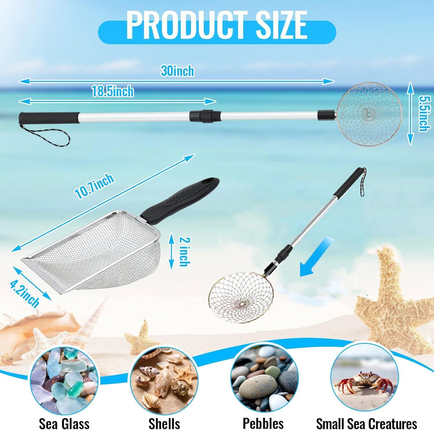 3 Pcs Beach Sand Sifter- Shark Tooth Sifter- Sand Australia | Ubuy