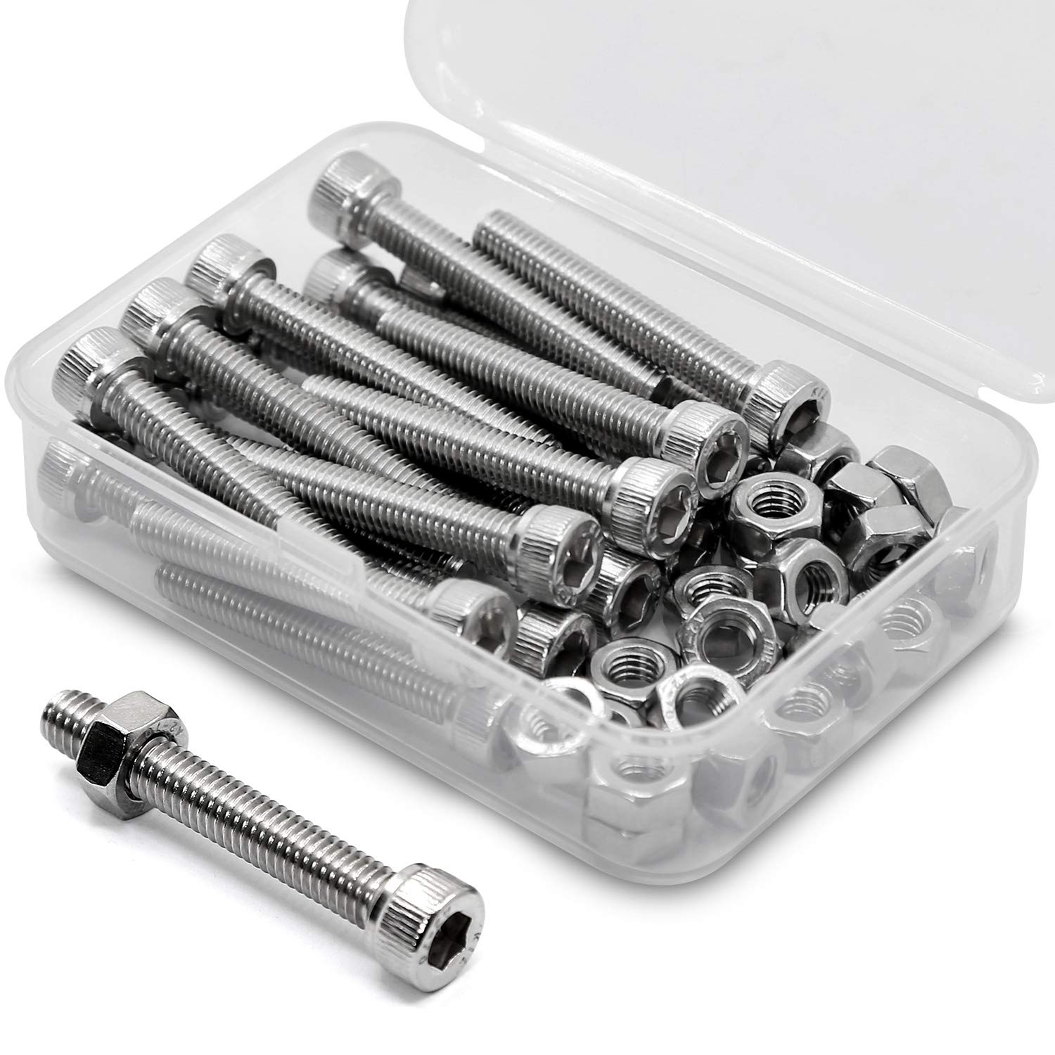 M6 M6-1.0 X 40 Socket Head Cap Screw SHCS Stainless 18-8 (Pack Of 100 ...