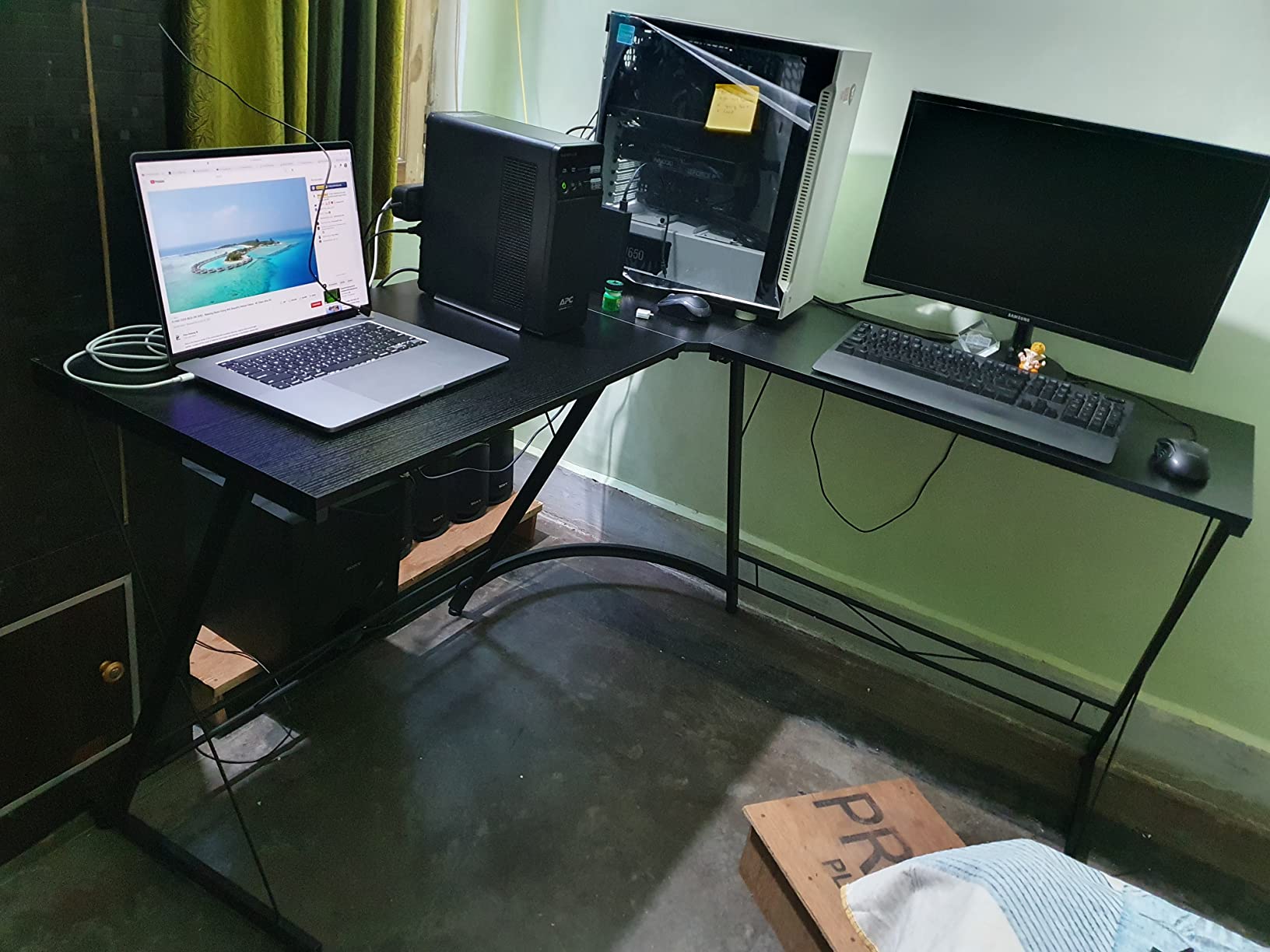 LushTree L Shaped Professional Computer Table with Round Corner ...