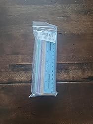 6 Inch / 15cm Transparent Colored Rulers - Shatter Resistant - Pack of ...
