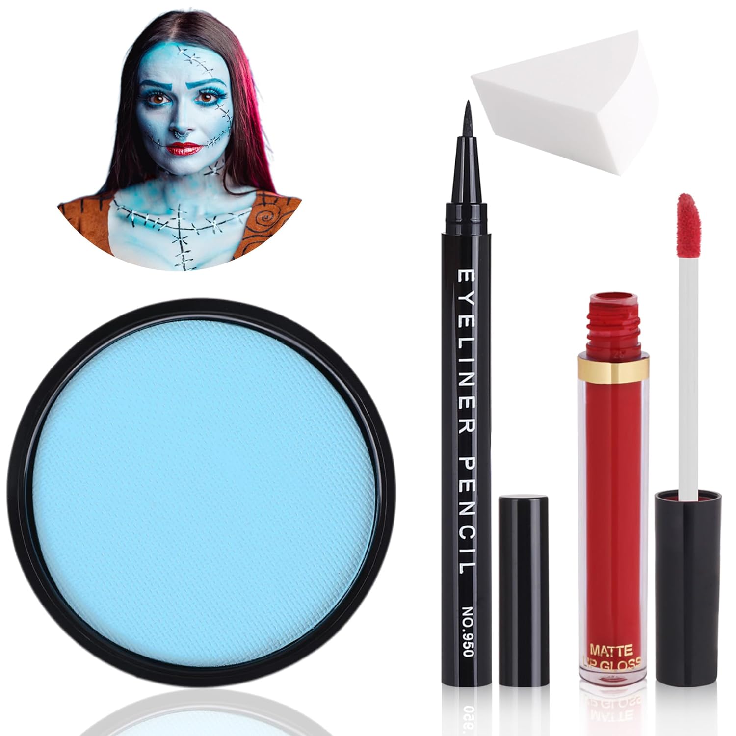 Amazon.com : Paminify 4 Pcs Sally Makeup Kit,Corpse Bride SFX Halloween ...