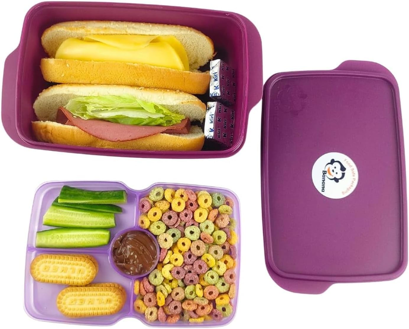 Banana Lunch Box 1.5L Doreen Dividers (Mauve): Buy Online at Best Price ...