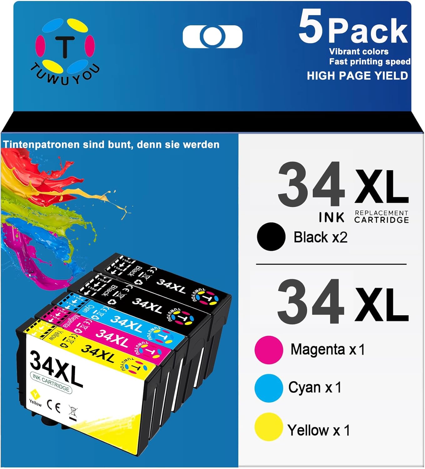 34XL Tintenpatrone Kompatibel mit Epson 34 34XL Multipack ...