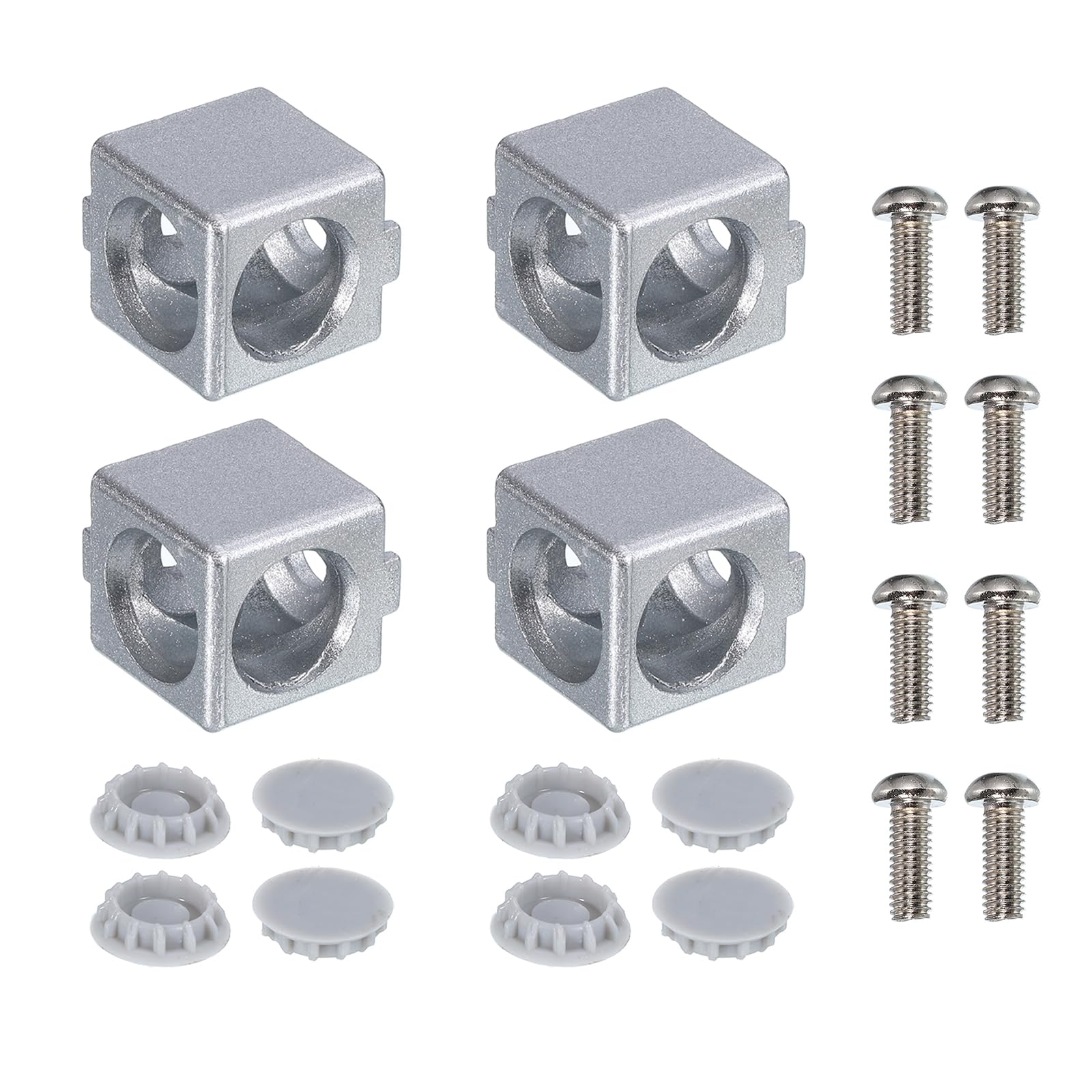 Amazon.com: uxcell 4Set 20x20x20mm 2-Way Corner Bracket Cube, Aluminum ...