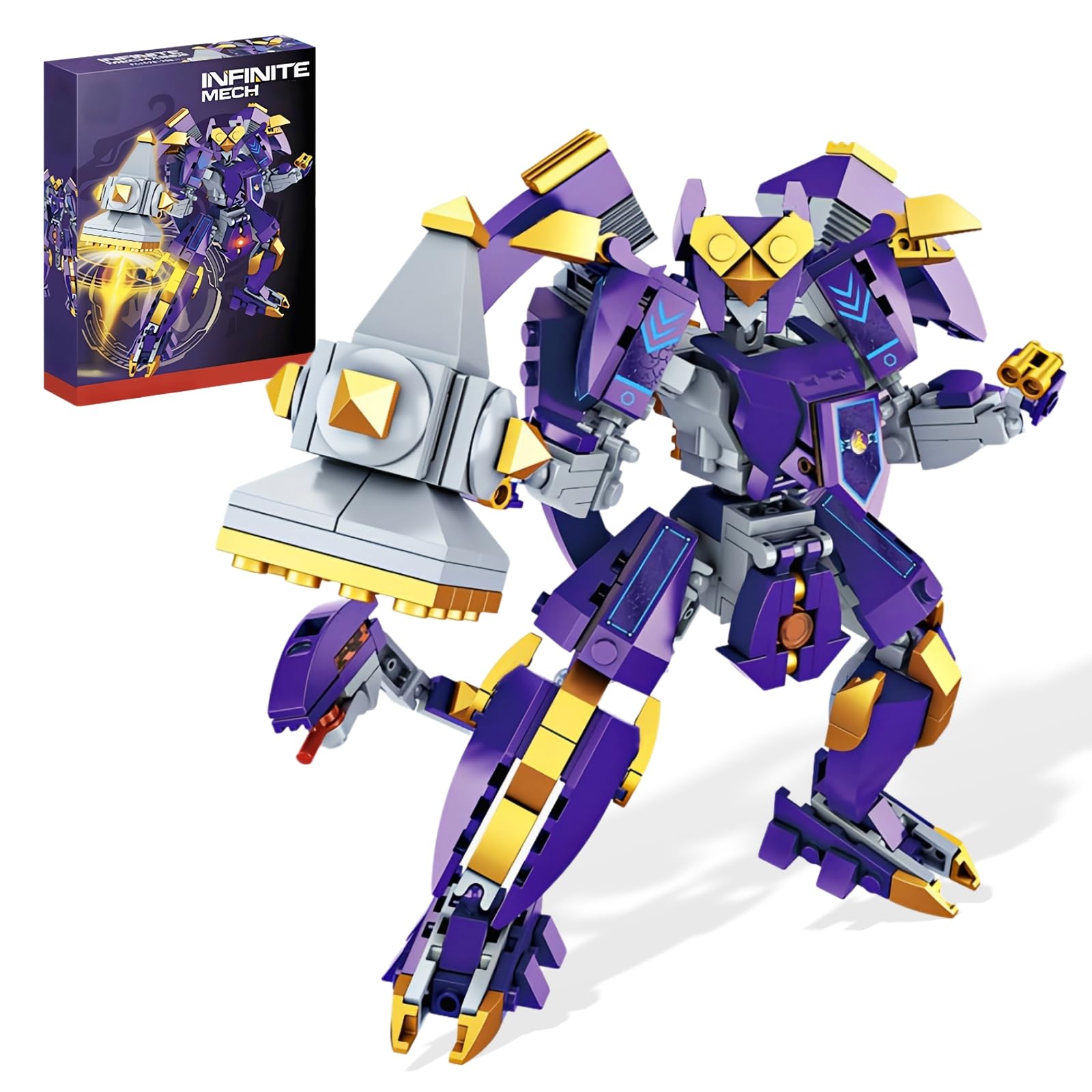 Amazon.com: WULOBOOI Mech Robot Warrior Hero Model Kit with Power ...