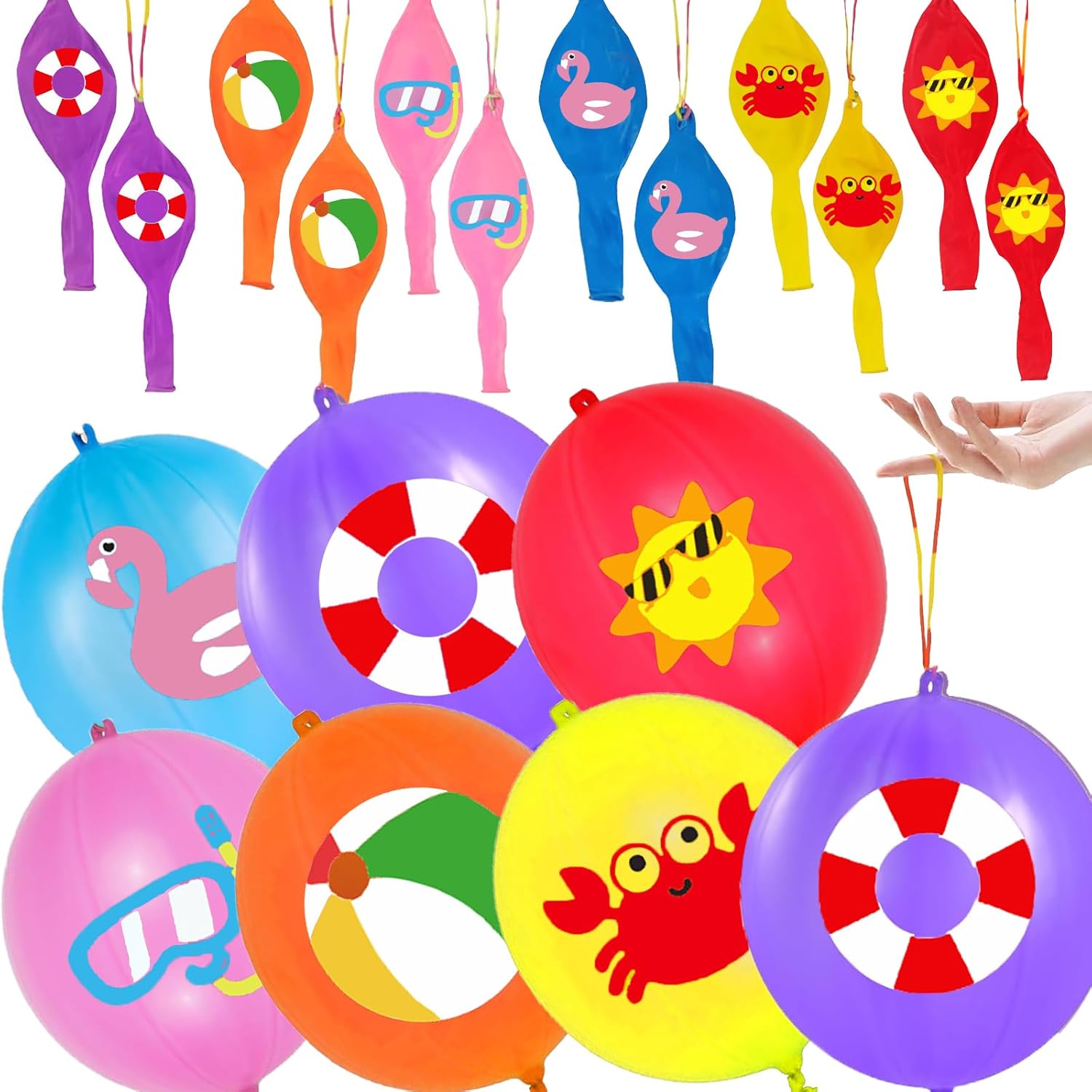 Amazon.com: 24 Pieces Summer Pool Punch Balloons, Pool Party ...