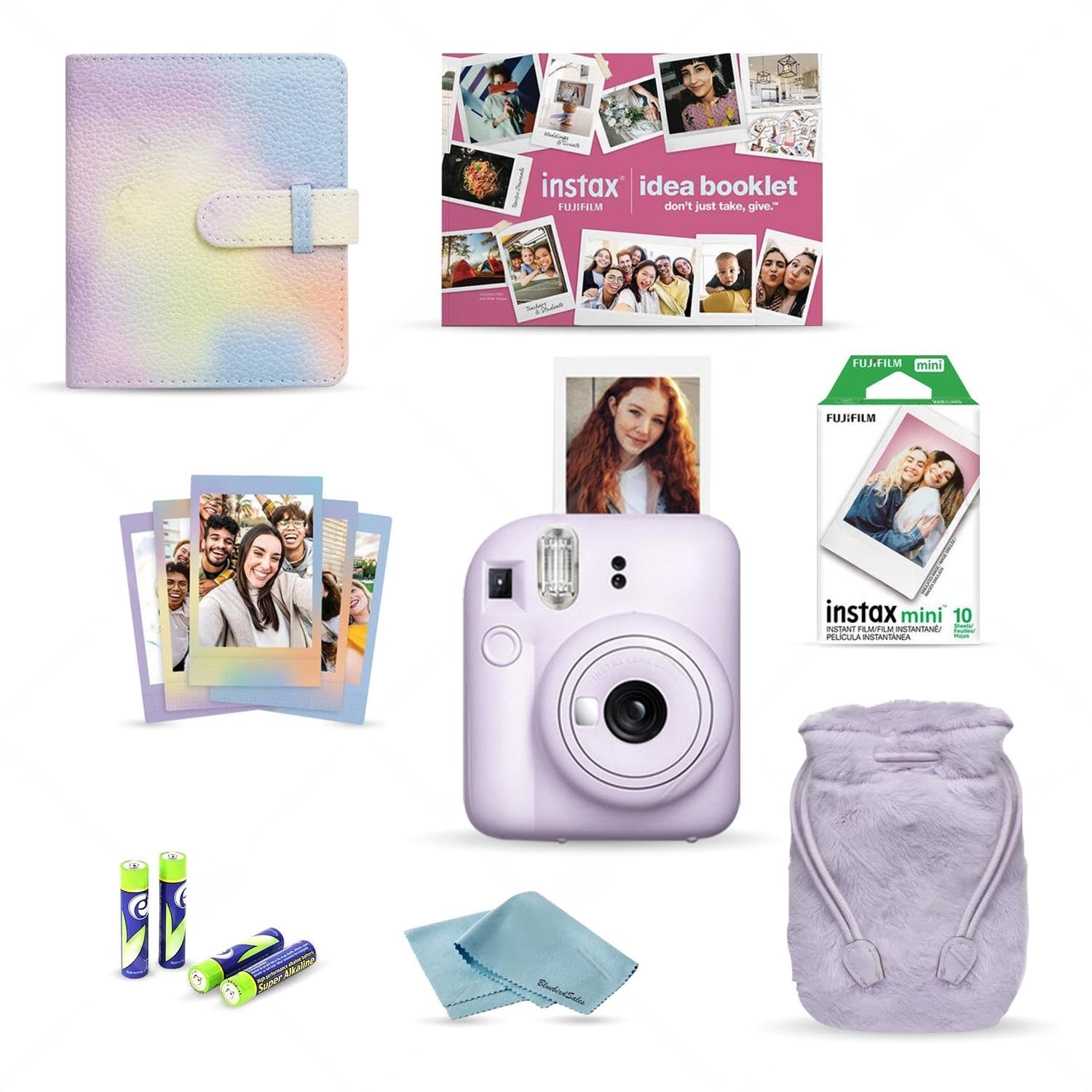 Amazon.com : FujiFilm INSTAX Mini 12 (2024) Holiday Bundle + 4 AA ...