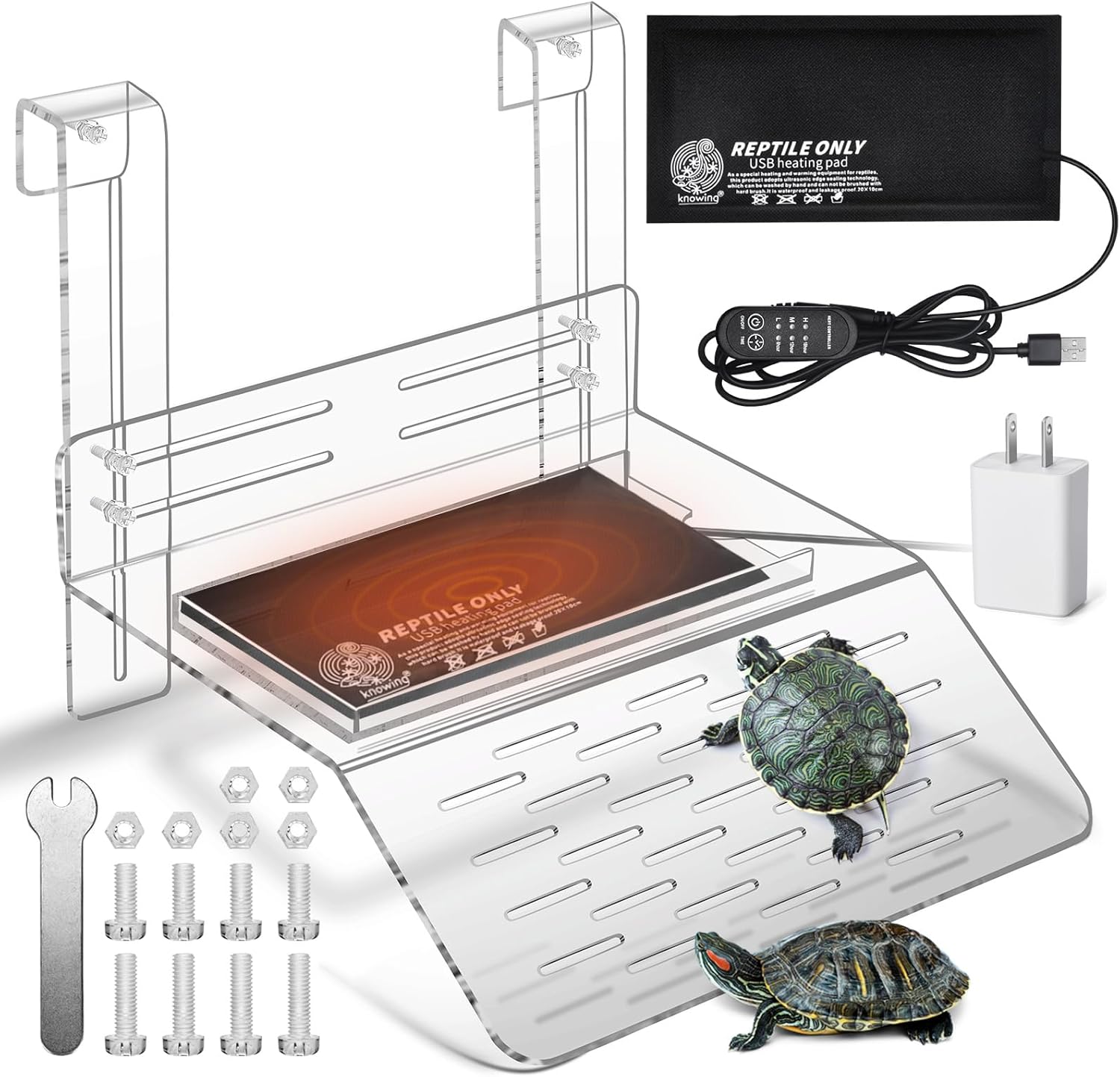 Amazon.com : SUCCHOO Hanging Turtle Basking Platform with Heating Pad ...