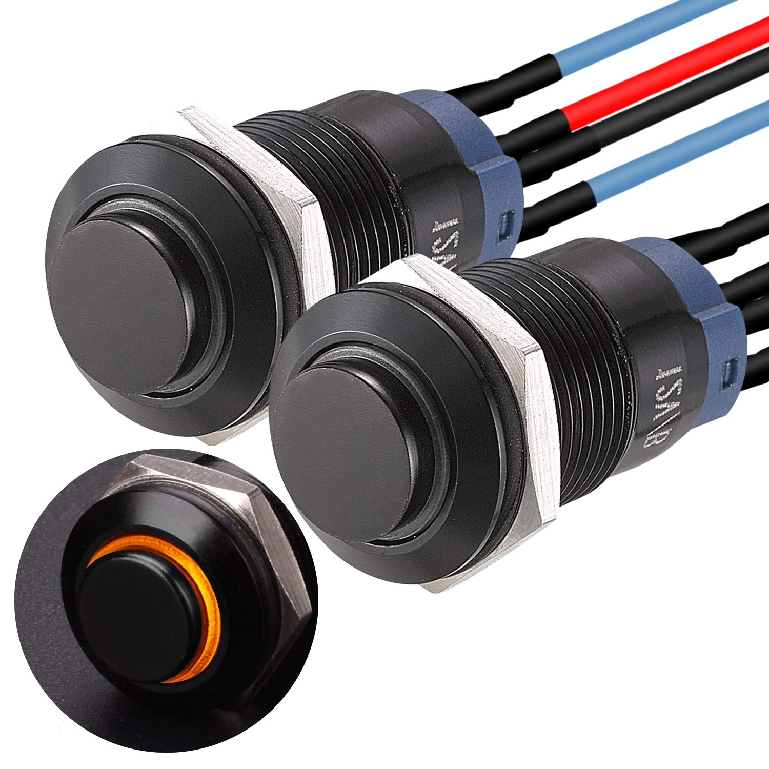 Snapklik.com : APIELE 12mm Momentary Push Button Switch Pre-Wired 150mm High Round Head