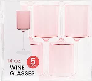 Amazon.com: PLASTICPRO 10 Pack Plastic Wine Goblets 14 oz Two Tone ...