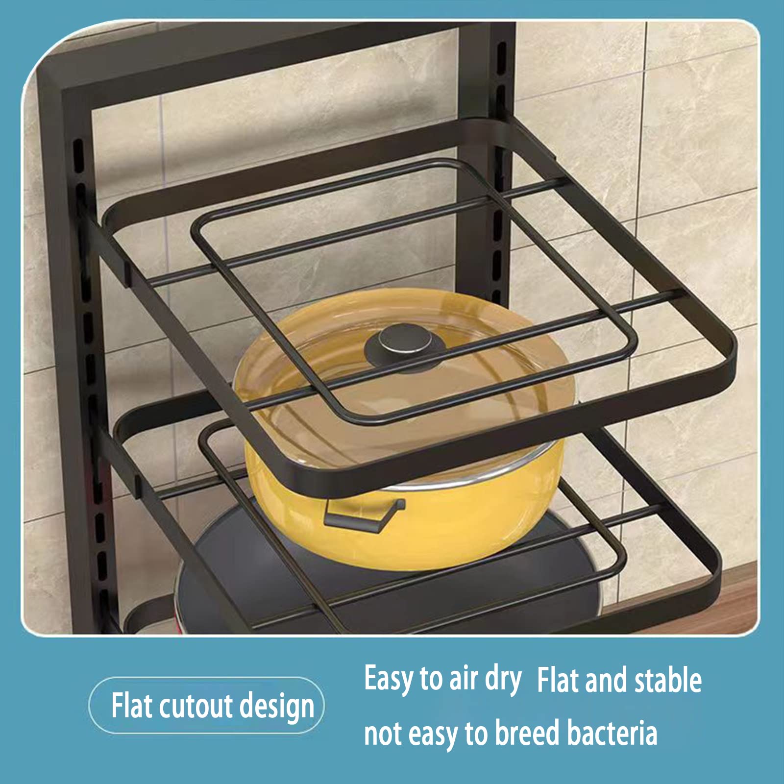 Jbikao Pots and Pans Organizer for Cabinet, 3 Tiers Pots and Pans Rack ...