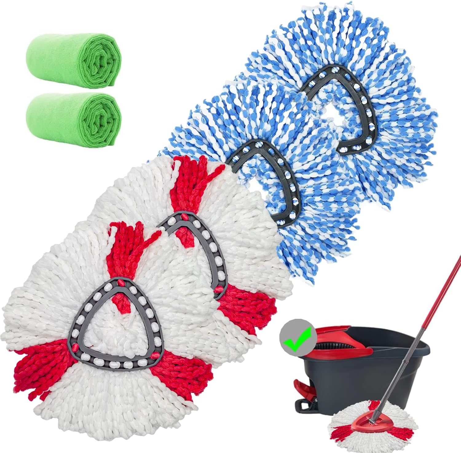 Vileda Turbo 2in1 Spin Mop Refill, Pack of 2 Turbo 2in1 Mop Head ...