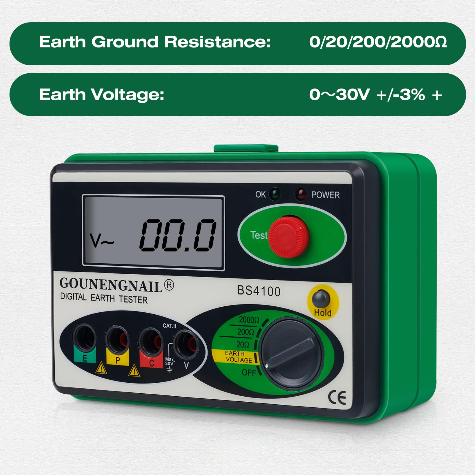 Snapklik.com : GOUNENGNAIL- Digital Earth Resistance Tester, Soil ...