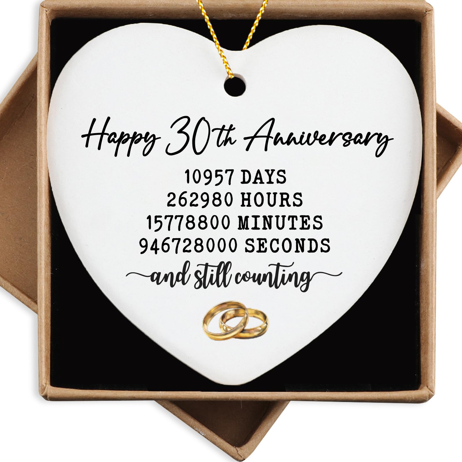 Amazon.com: 30th for Couple Ornament Keepsake Sign Heart Plaque Happy ...