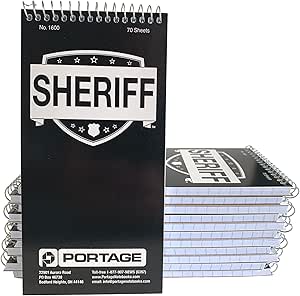 Amazon.com : Portage Public Safety Police Notebook – Top Bound Spiral ...