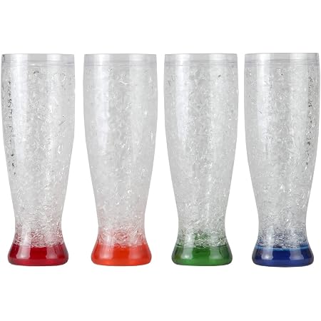 Amazon.com | Host Freeze Beer Glasses, 16 ounce Freezer Gel Chiller ...