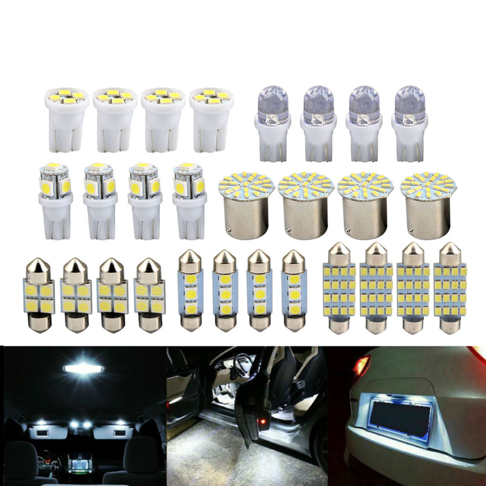 T10 Led Bulb 20Piece Can-bus Error Free LED SD Bulbs Kit Set Spare ...