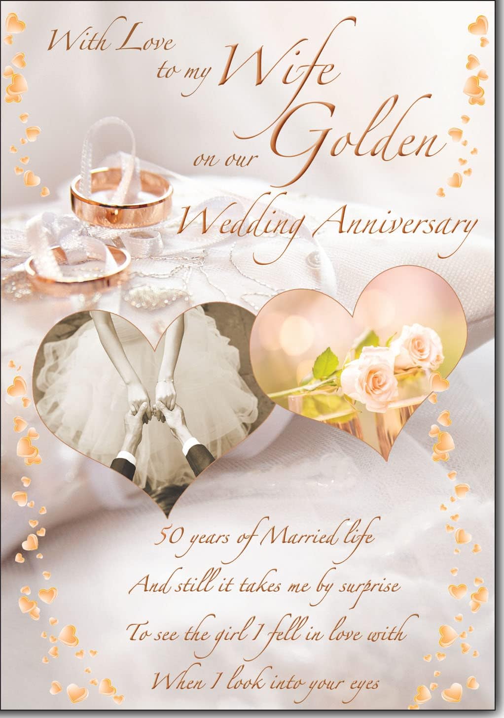 cardigan cards Wife Golden 50th Wedding Anniversary Large Card Lovely ...