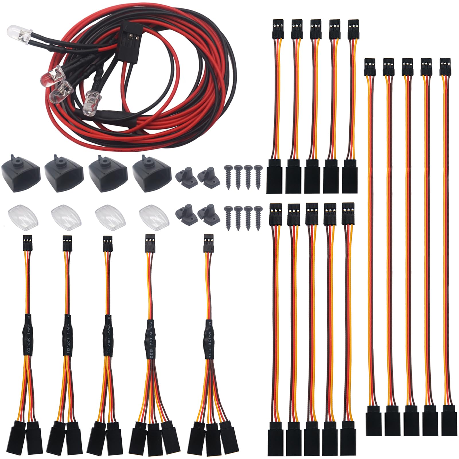 Amazon.com: 18Pcs 3-Pin JR Servo Extension Cable,1 JR Male to 2/3 ...