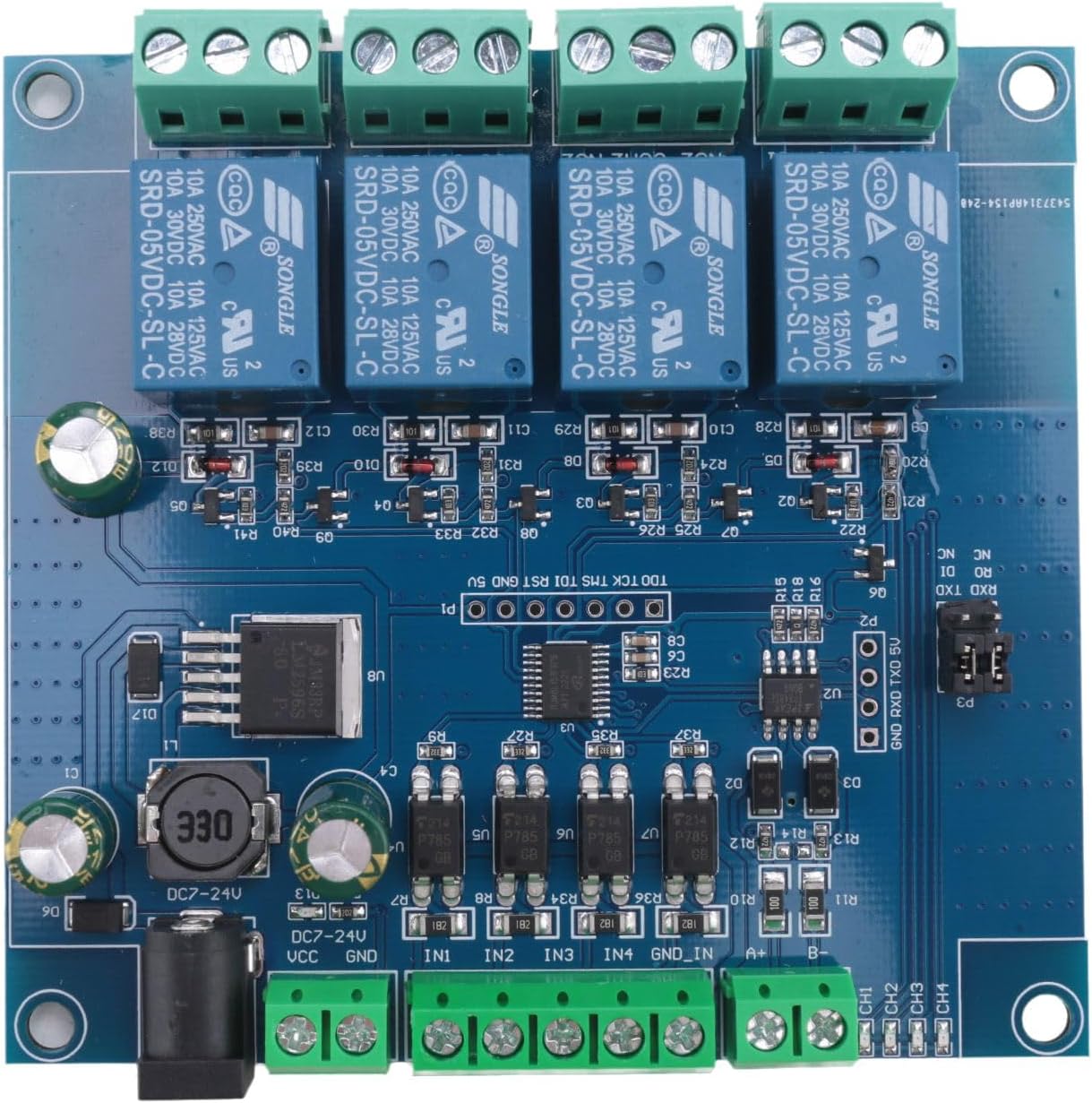 Cpolebev Modbus Rtu Relay Module 4 Channel Input 485 Ttl Uart Communication 4 Channel Input ...
