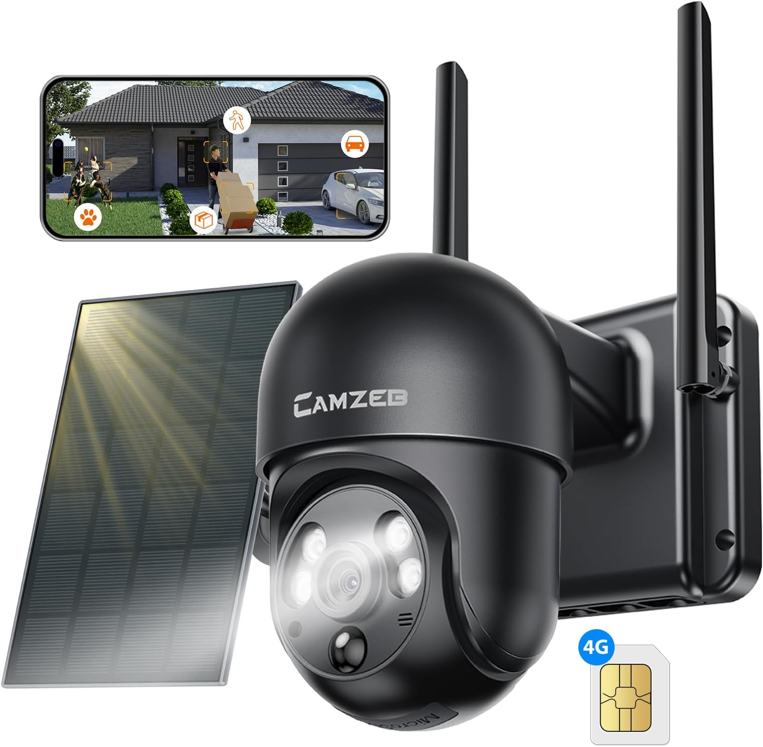 Amazon.com : Newest 4G LTE Cellular Security Camera Outdoor System, No ...