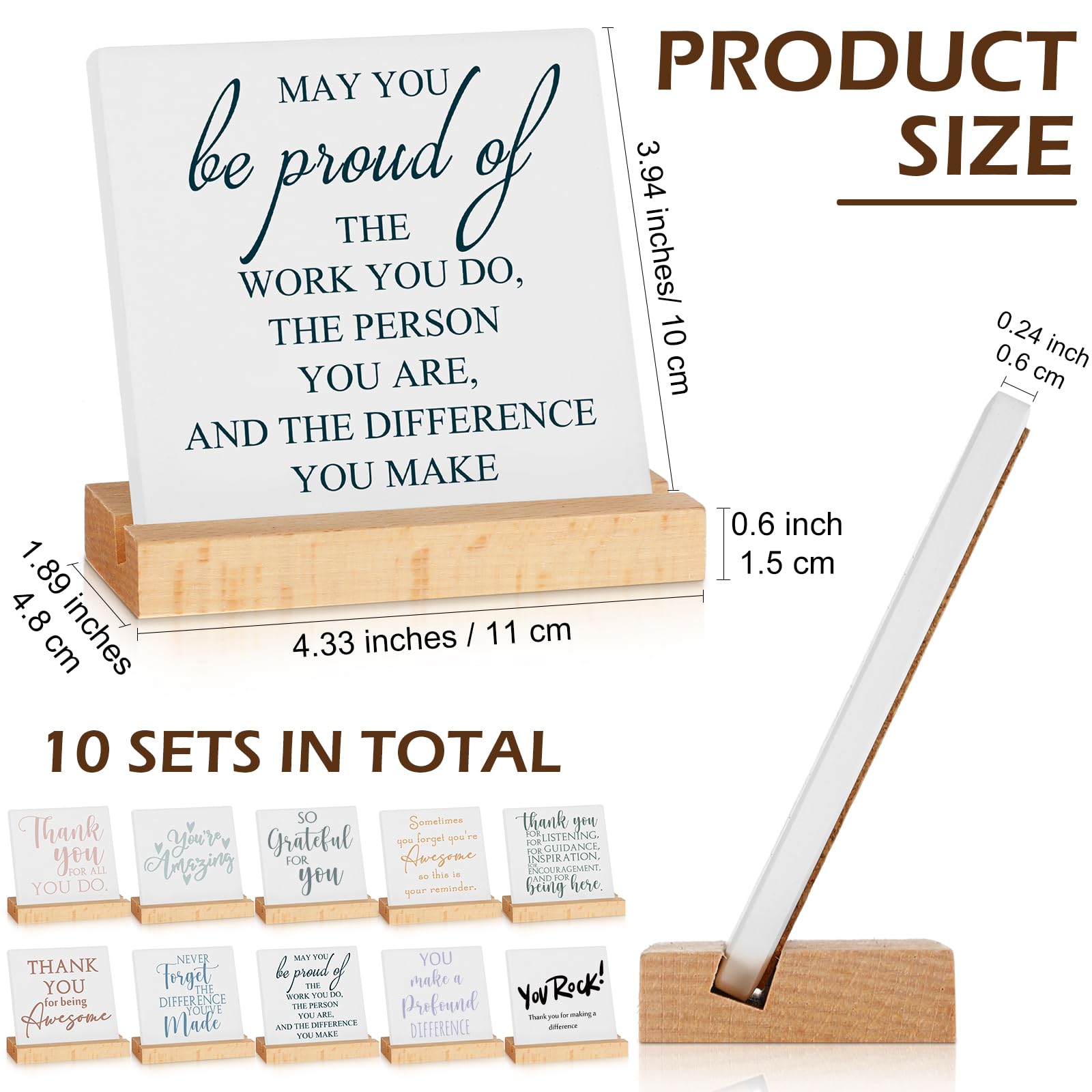 Office Desk Decor Dream Big Work Hard Stay Focused Wood Block Sign ...