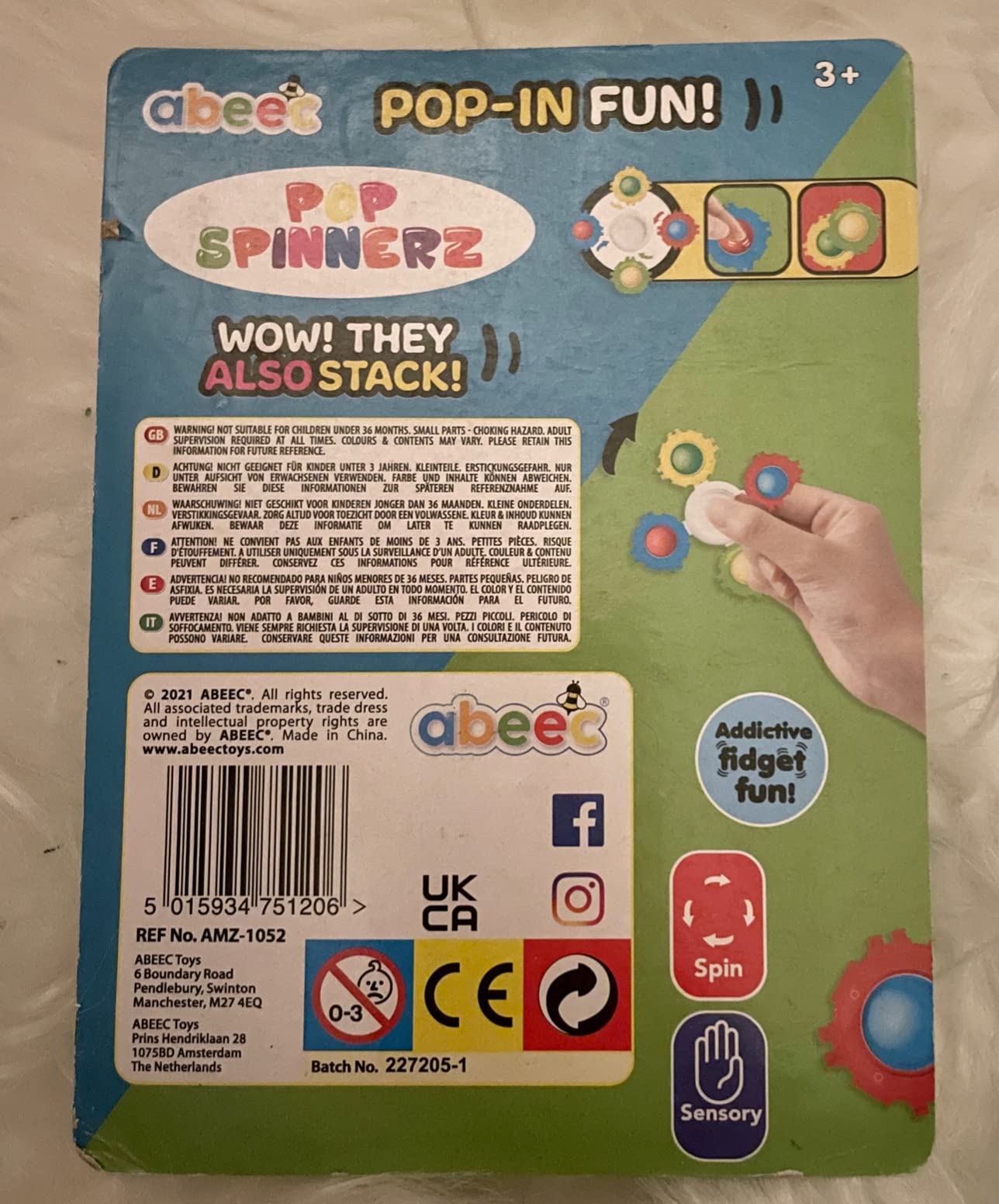 abeec Pop Spinnerz – Fidget Collection Includes 8 Pop Spinners to Connect, Pop & Spin – Sensory ...