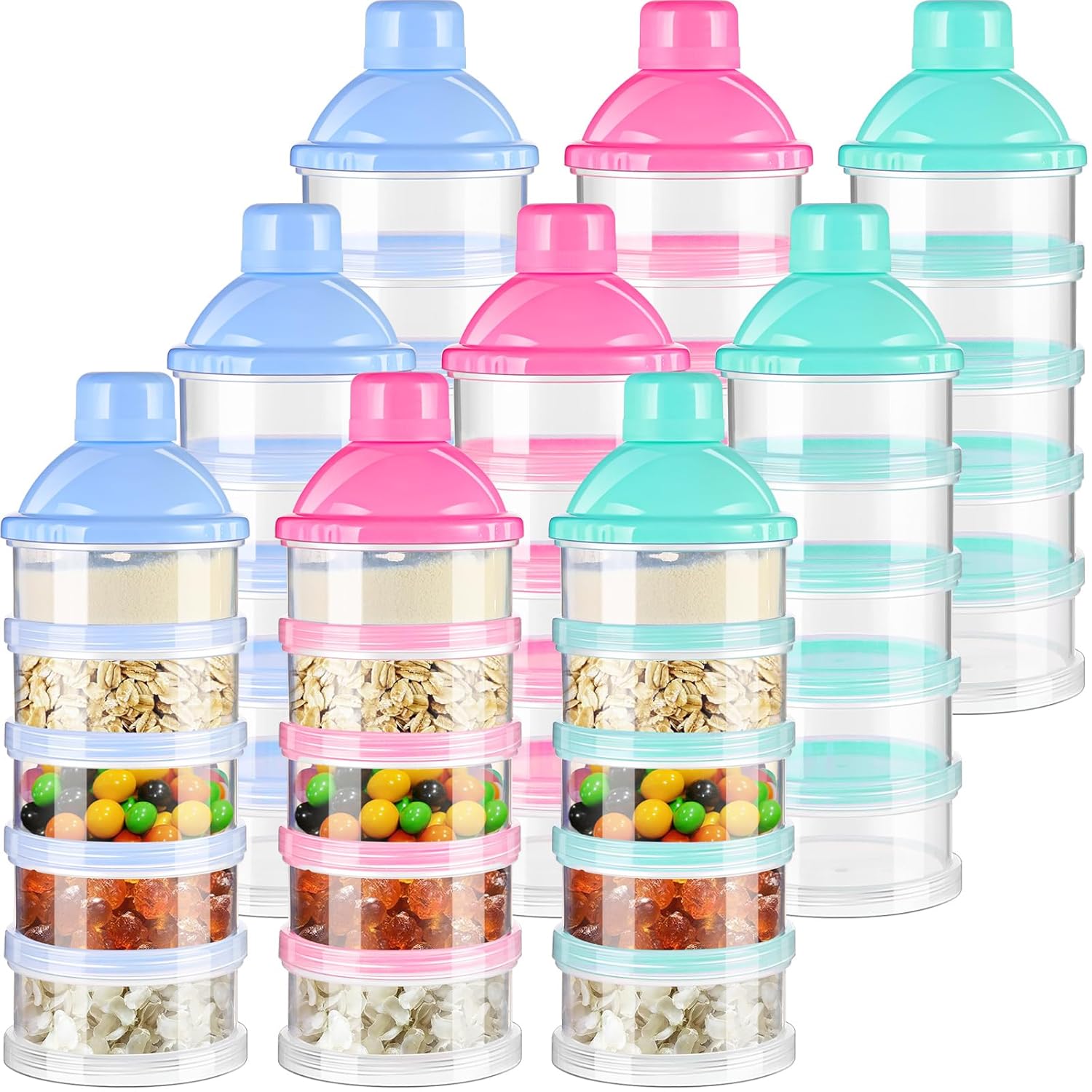 Amazon.com : Dandat 9 Pcs Baby Milk Powder Formula Dispenser 5 Layers ...