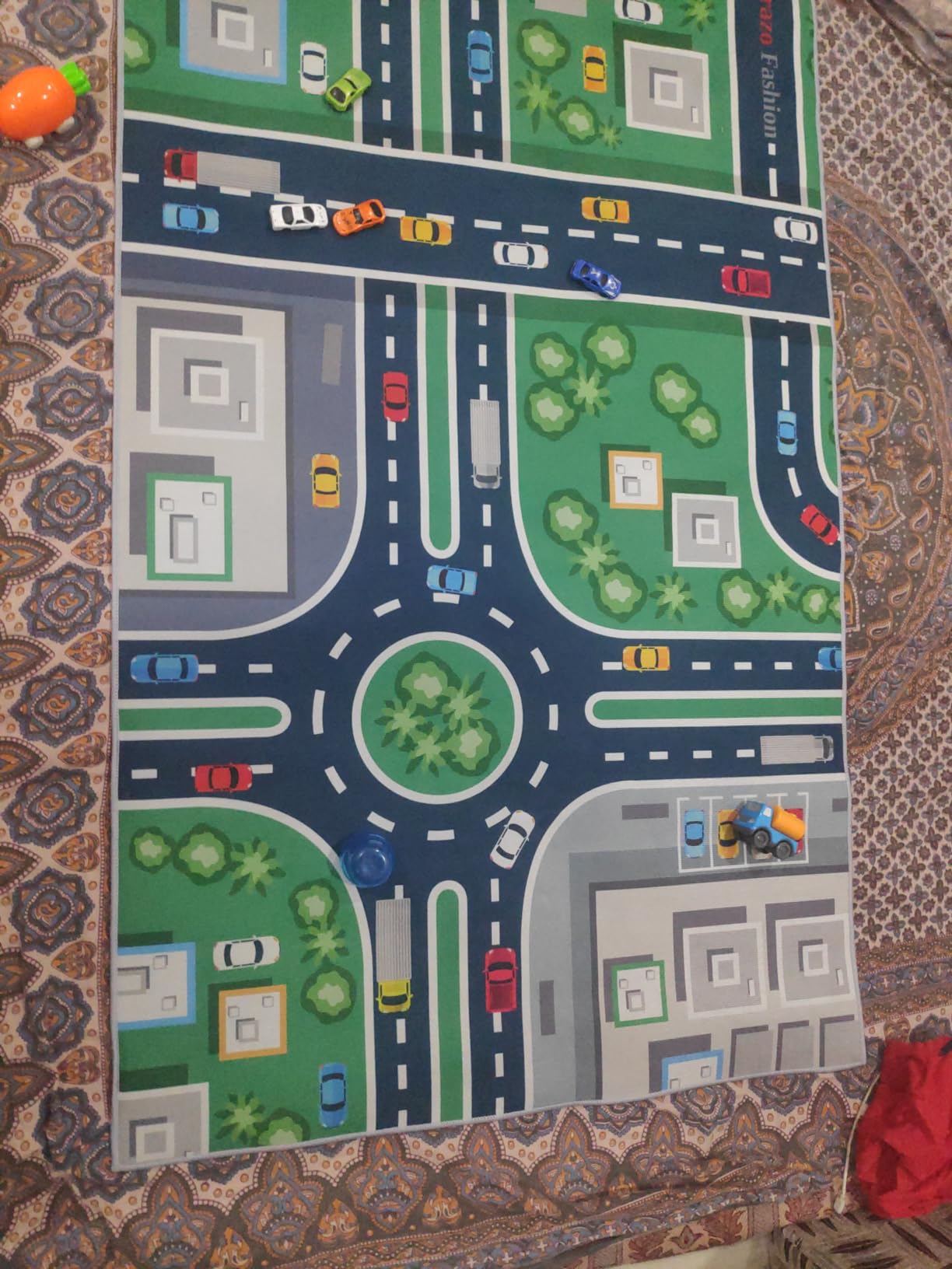 CRAZO FASHION Kids Rug Play Mat, Road Map Play Mats Rug Floor Carpet ...