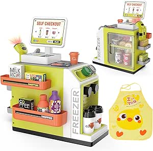 Amazon.com: JoyGrow 47PCS Cash Register Playset for Kids Pretend Play Mini Supermarket Cashier ...