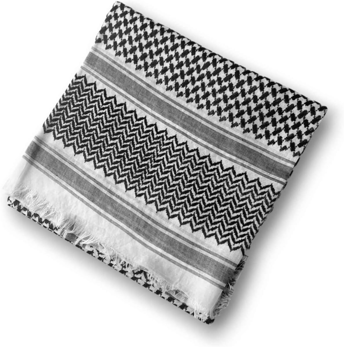 Shemagh Military Palestine Scarf Black & White Classic Keffiyeh Wrap ...