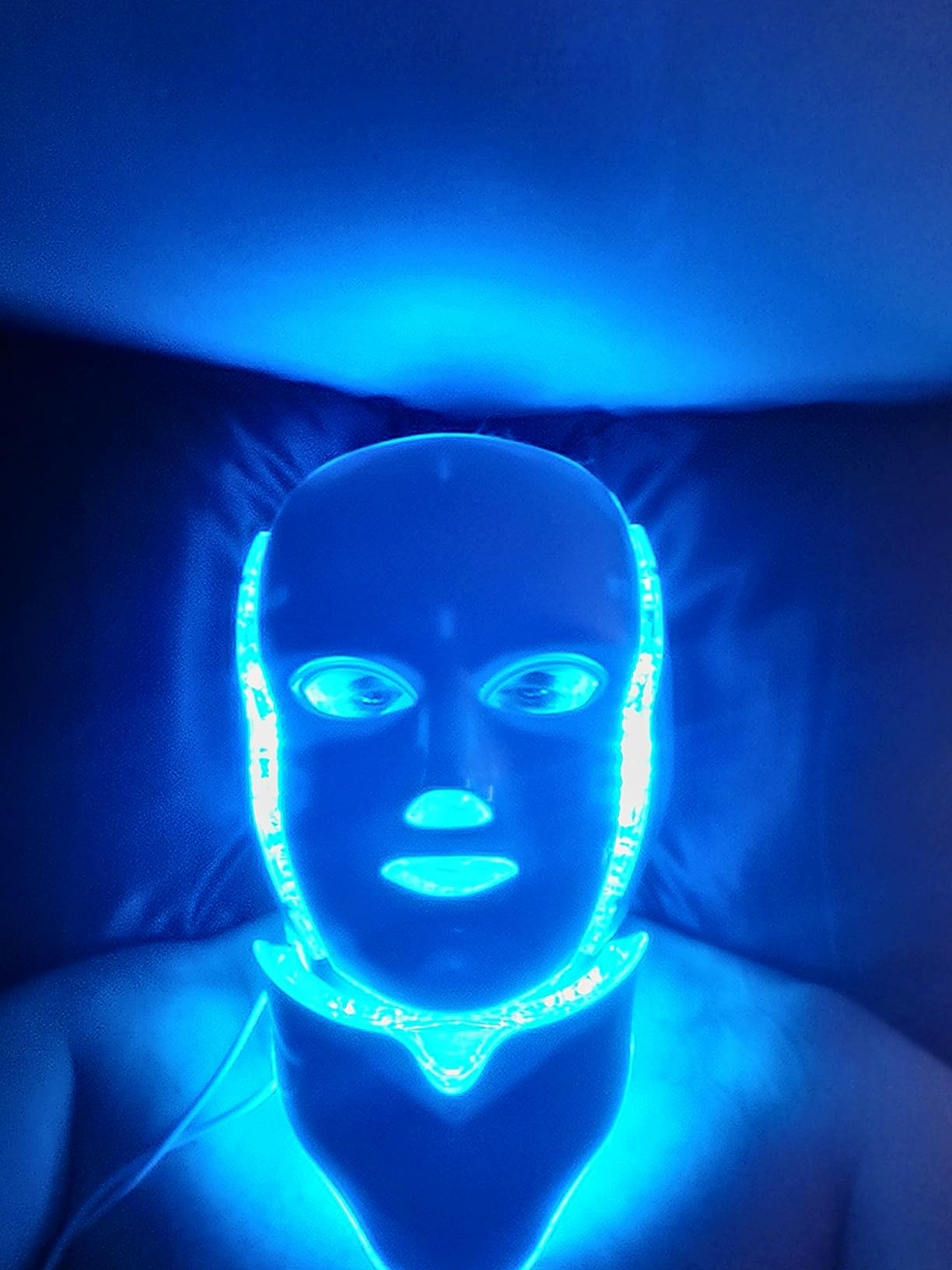 Led Face Mask with Neck - 7 Color Photon Blue Red Light maintenance ...