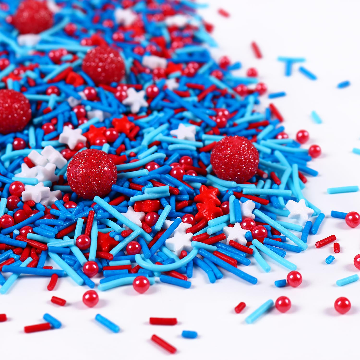 Amazon.com: Edible Red White and Blue Sprinkles, 4th of July Sprinkles ...