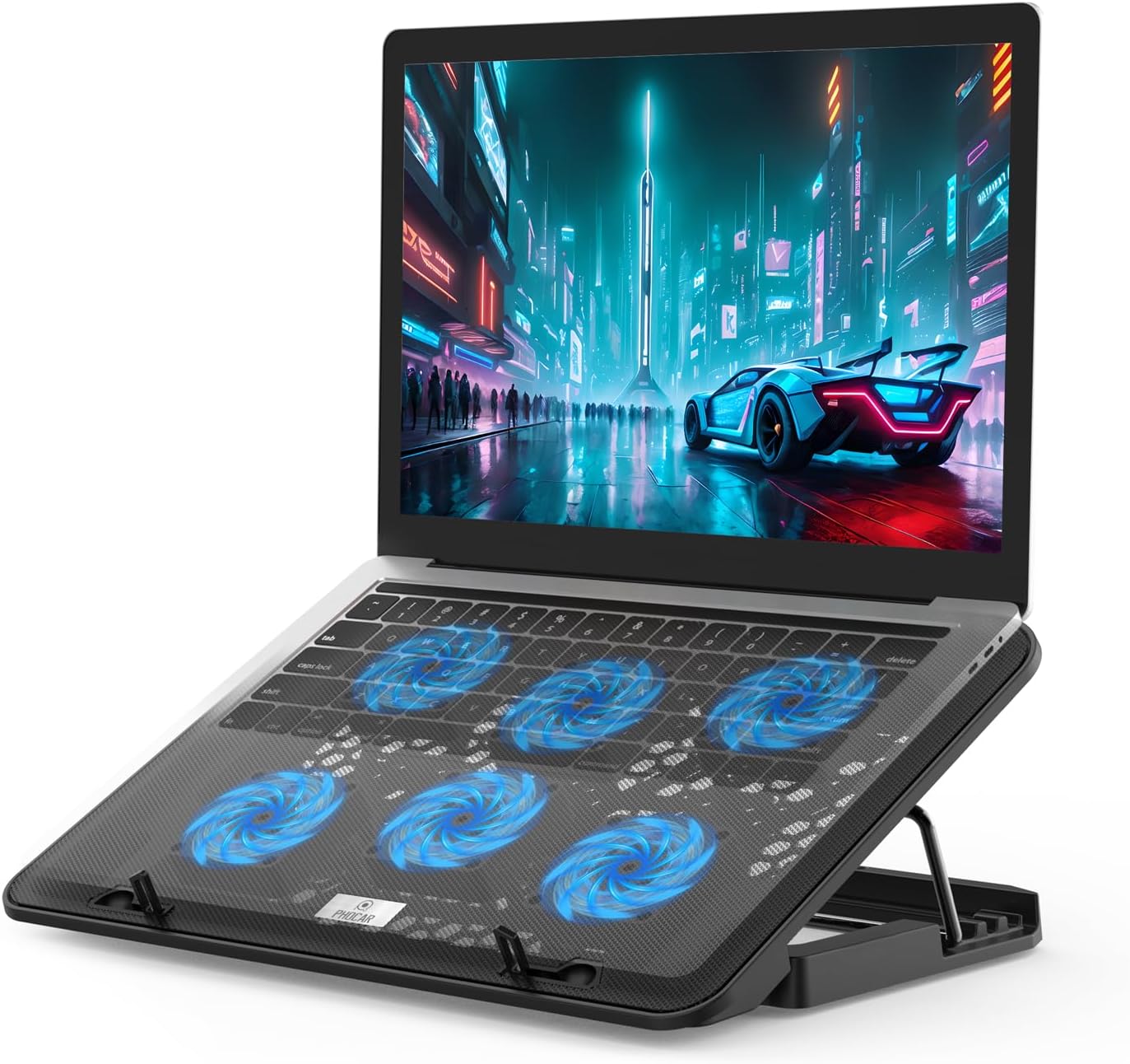PHOCAR Laptop Cooling Pad for MacBook, Adjustable Laptop Stand with Fan ...