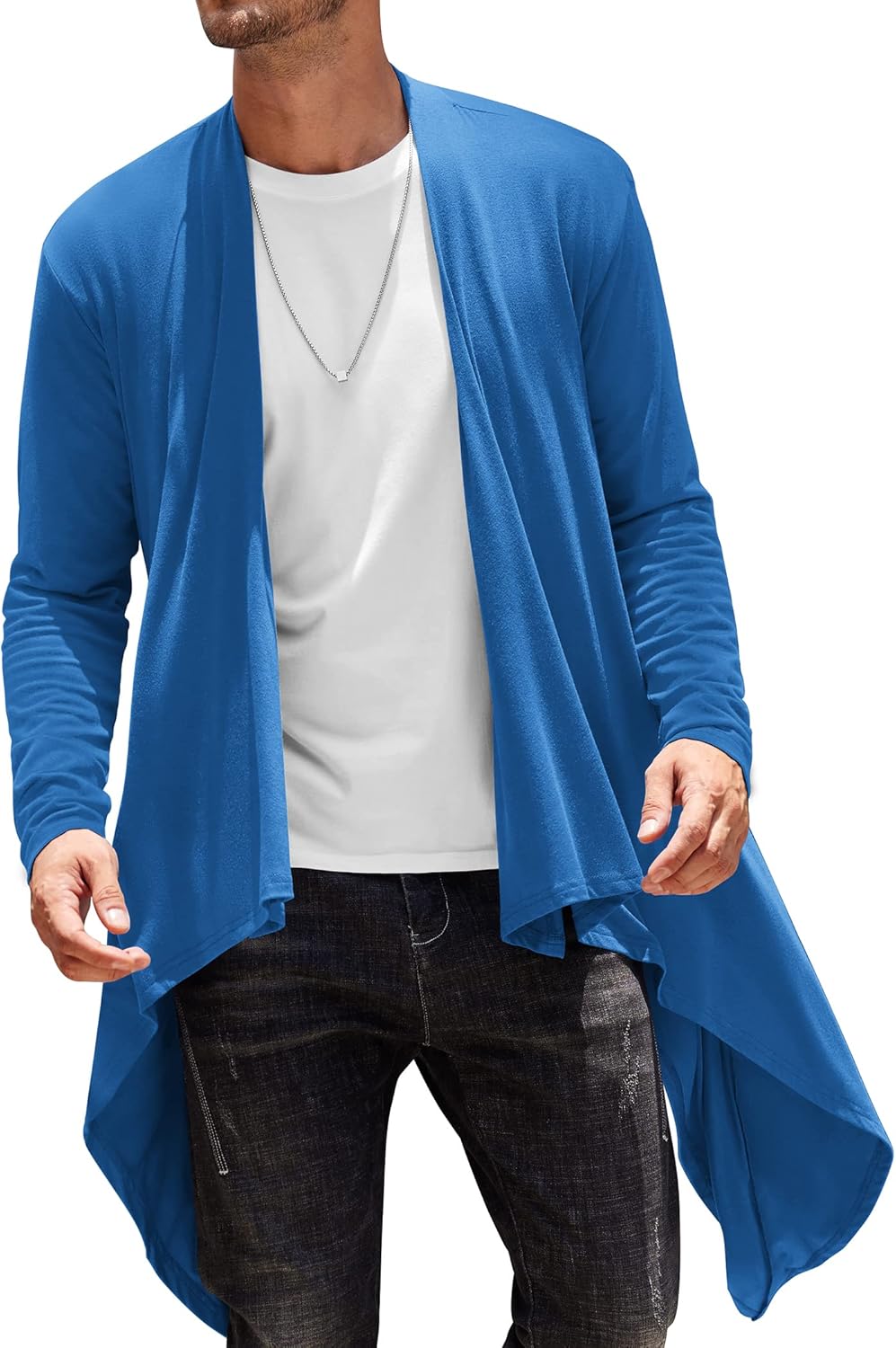 COOFANDY Cárdigan de Manga Larga con Cuello de Chal para Hombre, Frente ...