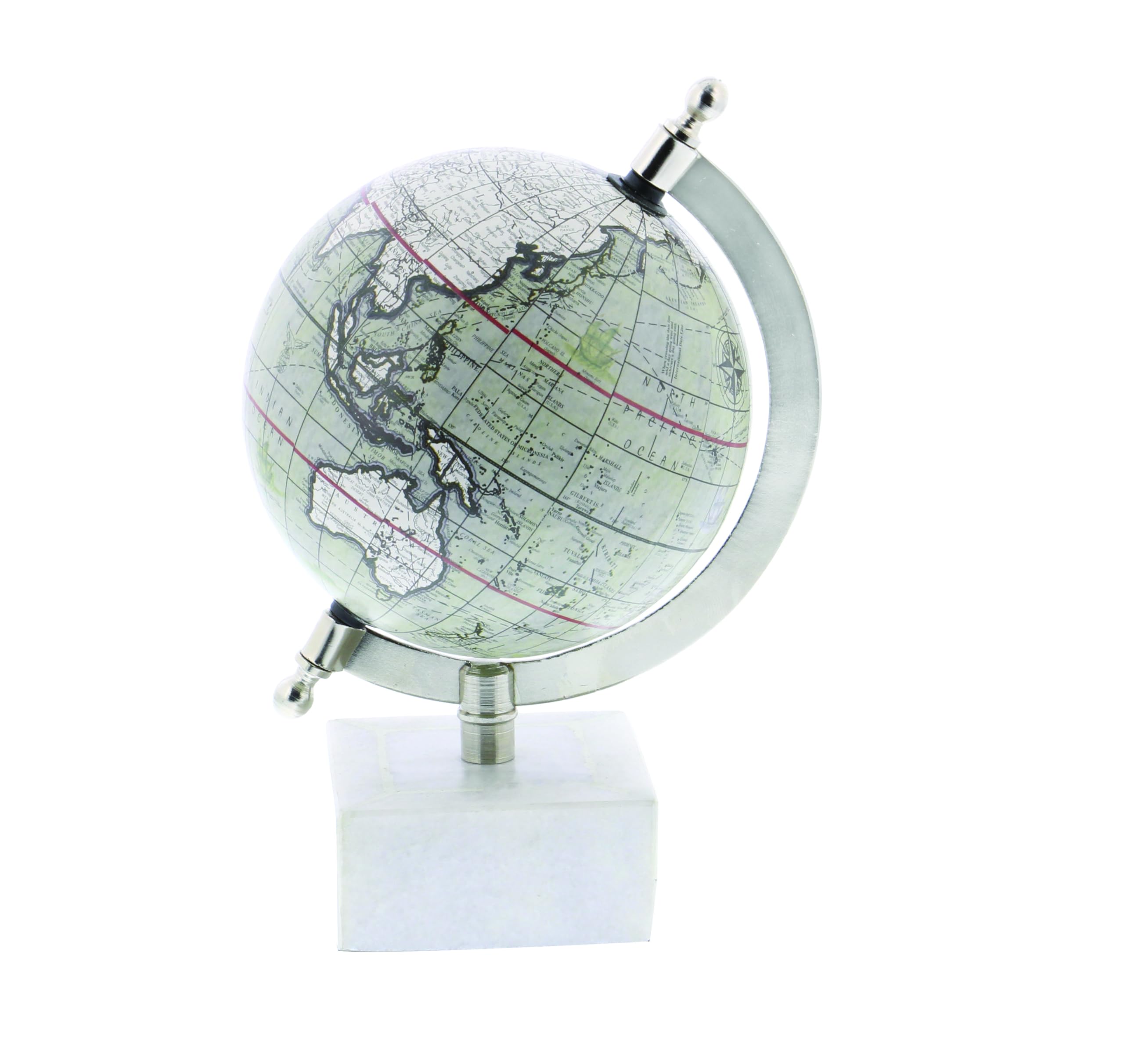 Amazon.com: Deco 79 Marble Globe with Marble Base, 6" x 5" x 9", White ...