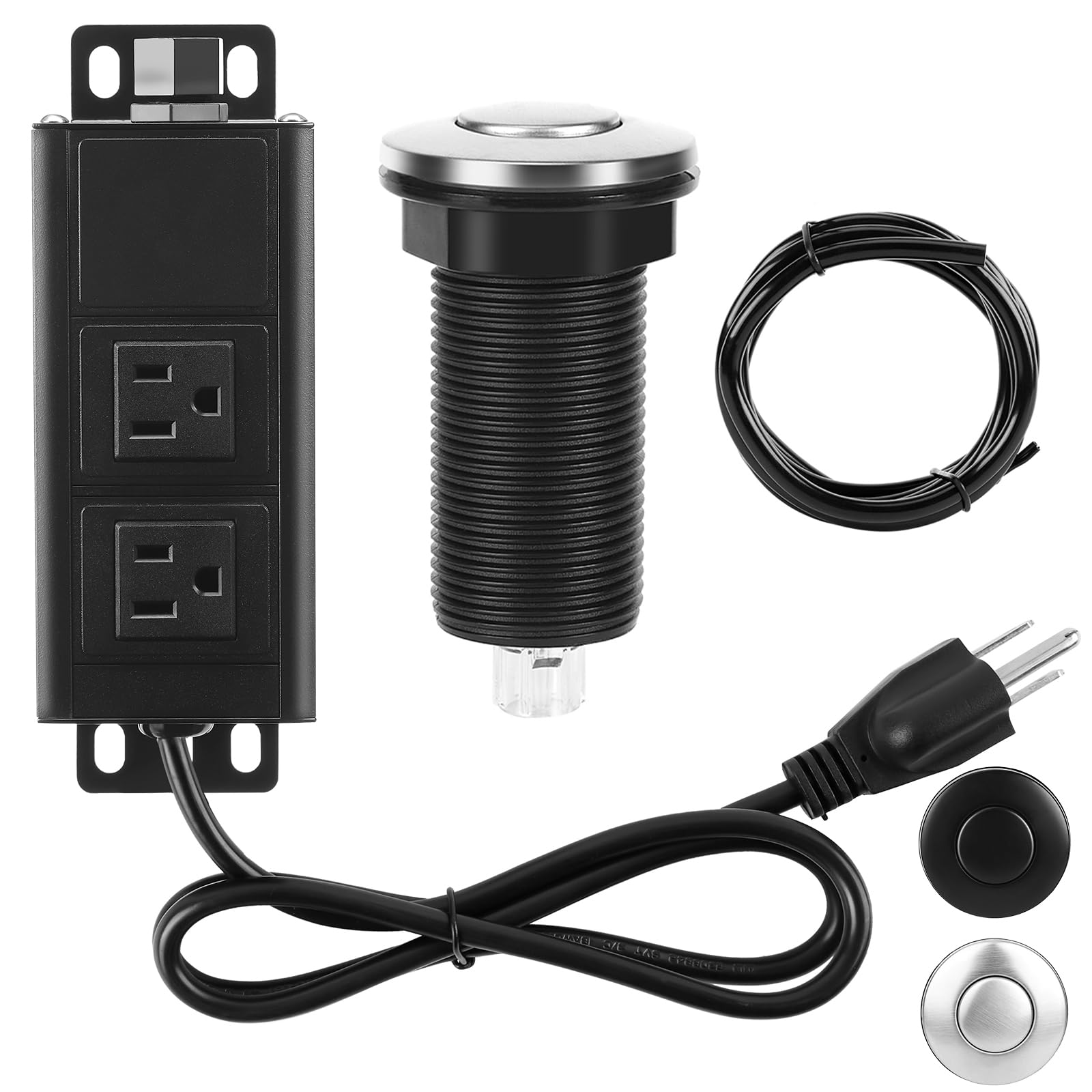 And Dishwasher Countertop Push Button Disposal Air Switch Kit, Brushed ...