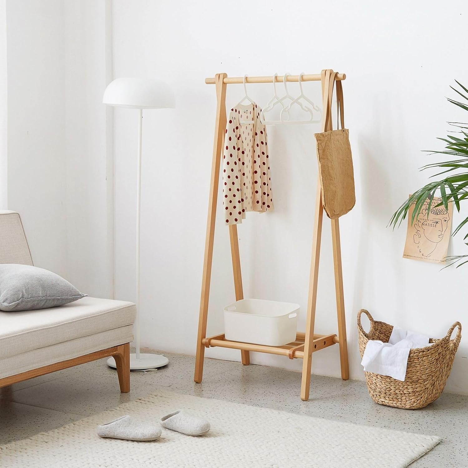 Amazon.com: Vadisun Solid Wood Clothes Rack - Sturdy Beech Clothing ...