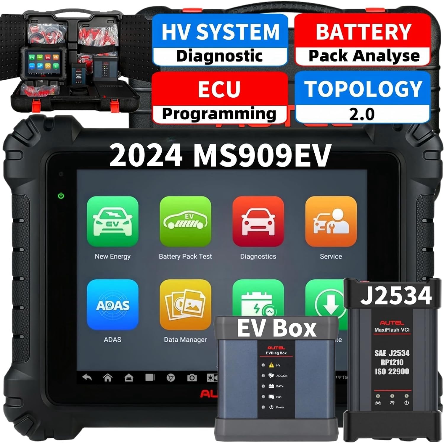 Buy AutelMaxiSys MS909 EV, Same as Ultra EV Intelligent Diagnostic Scanner, High-Voltage System ...
