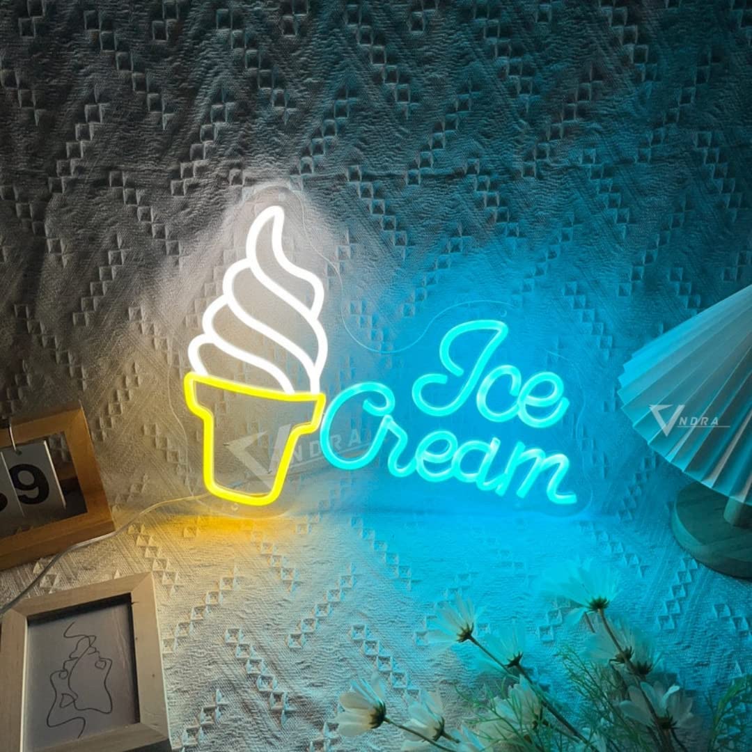 VNDRA™ LED Ice Cream Neon Light Sign Vibrant and Eye catching ...