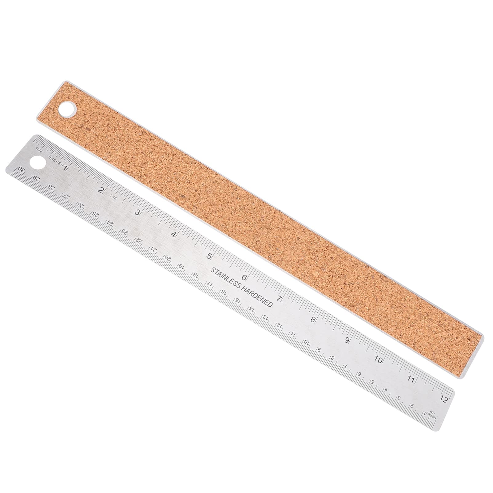 STOBOK Stainless Steel Metal Ruler: 2PCS Metal Ruler with Cork Backing ...