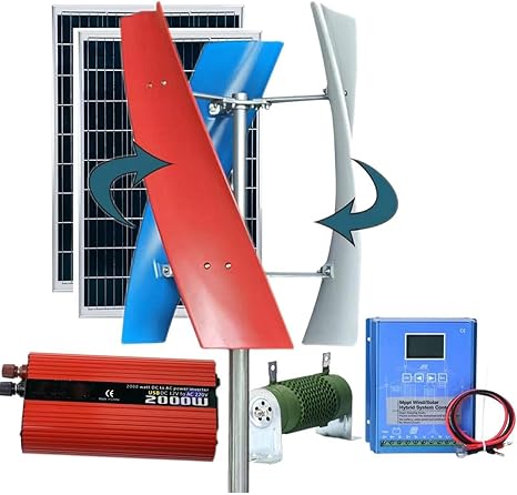 Amazon.com: 1000W 3-blade Wind-solar Complementary Power Generation ...
