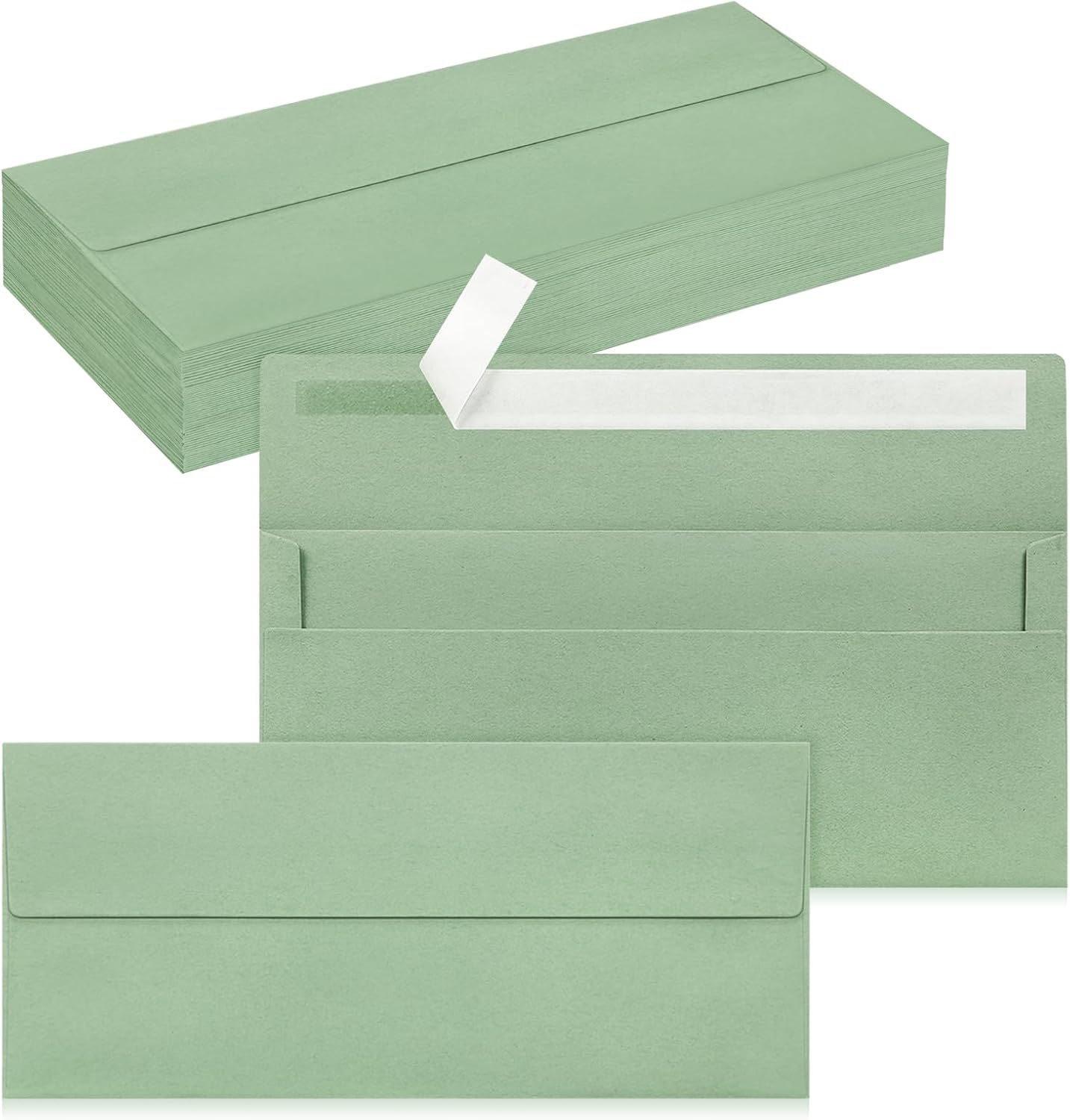 Amazon.com : 50 Pack #10 Business Envelopes, Self Seal Standard Sage ...