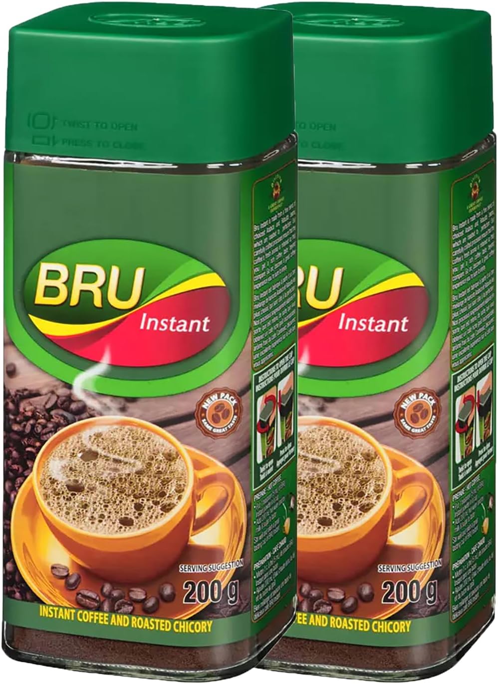 Amazon.com : Bru Instant Coffee and Roasted Chicory 200g (7.02oz ...