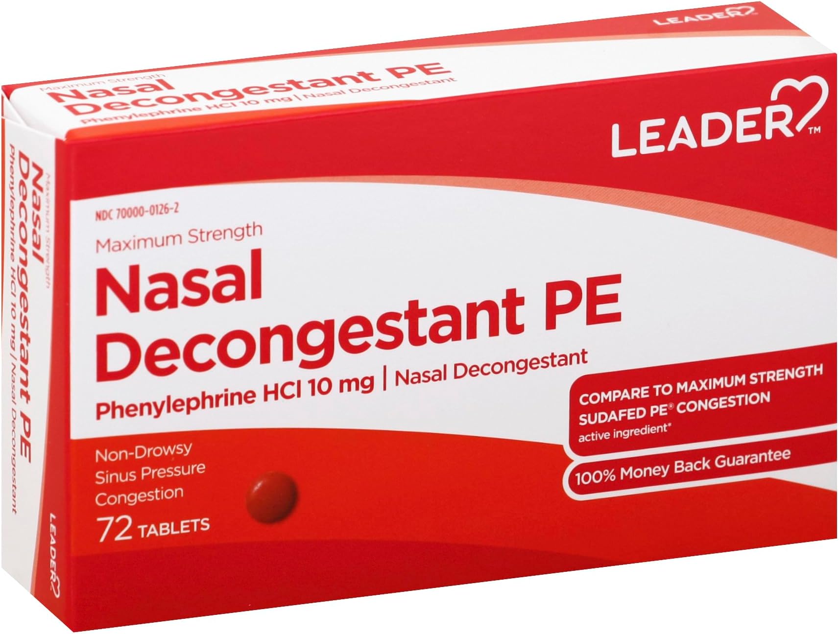 Amazon.com: Leader Maximum Strength Nasal Decongestant PE, Sinus ...